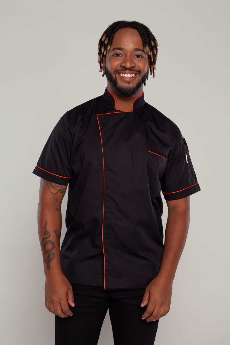 Black chef jackets cool vents | Ace Chef Apparels | Chef uniforms