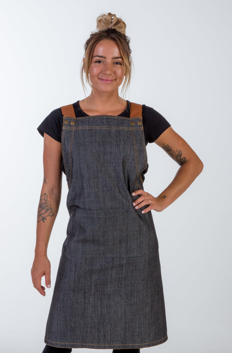 Cafe Aprons | Denim aprons for chefs | Crossover denim aprons| – Ace ...