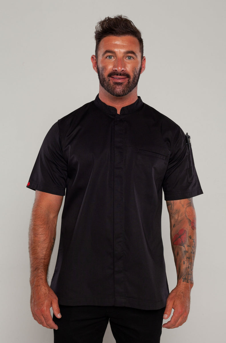 Chef jacket mandarin collar zip | Ace Chef Apparel | Best Chef uniform ...