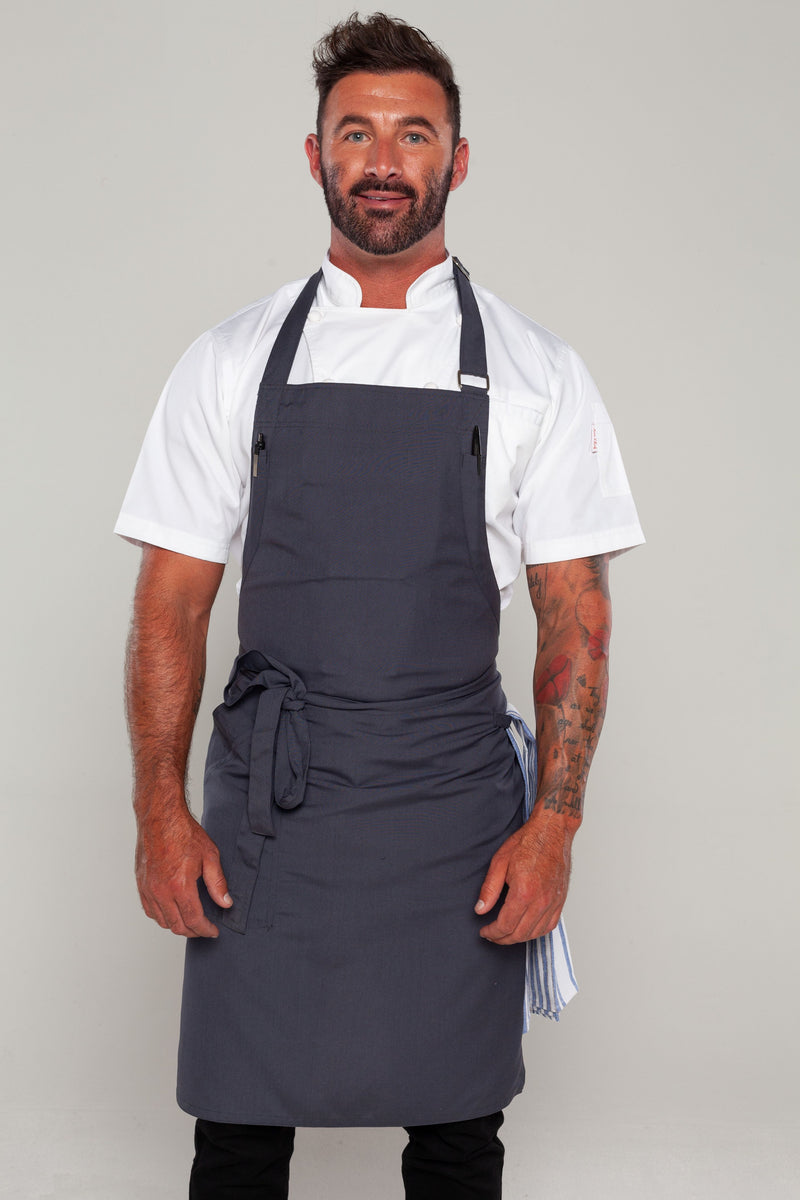 Niche Lead grey bib chef apron | Chef bib aprons | Ace Chef Apparel ...