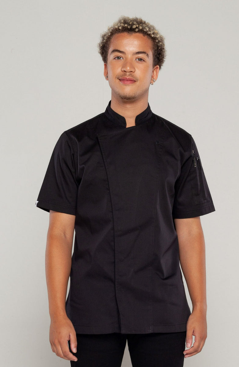 Chef Jacket Black Short Sleeve Tunic | Chef Jackets | chefs uniform ...