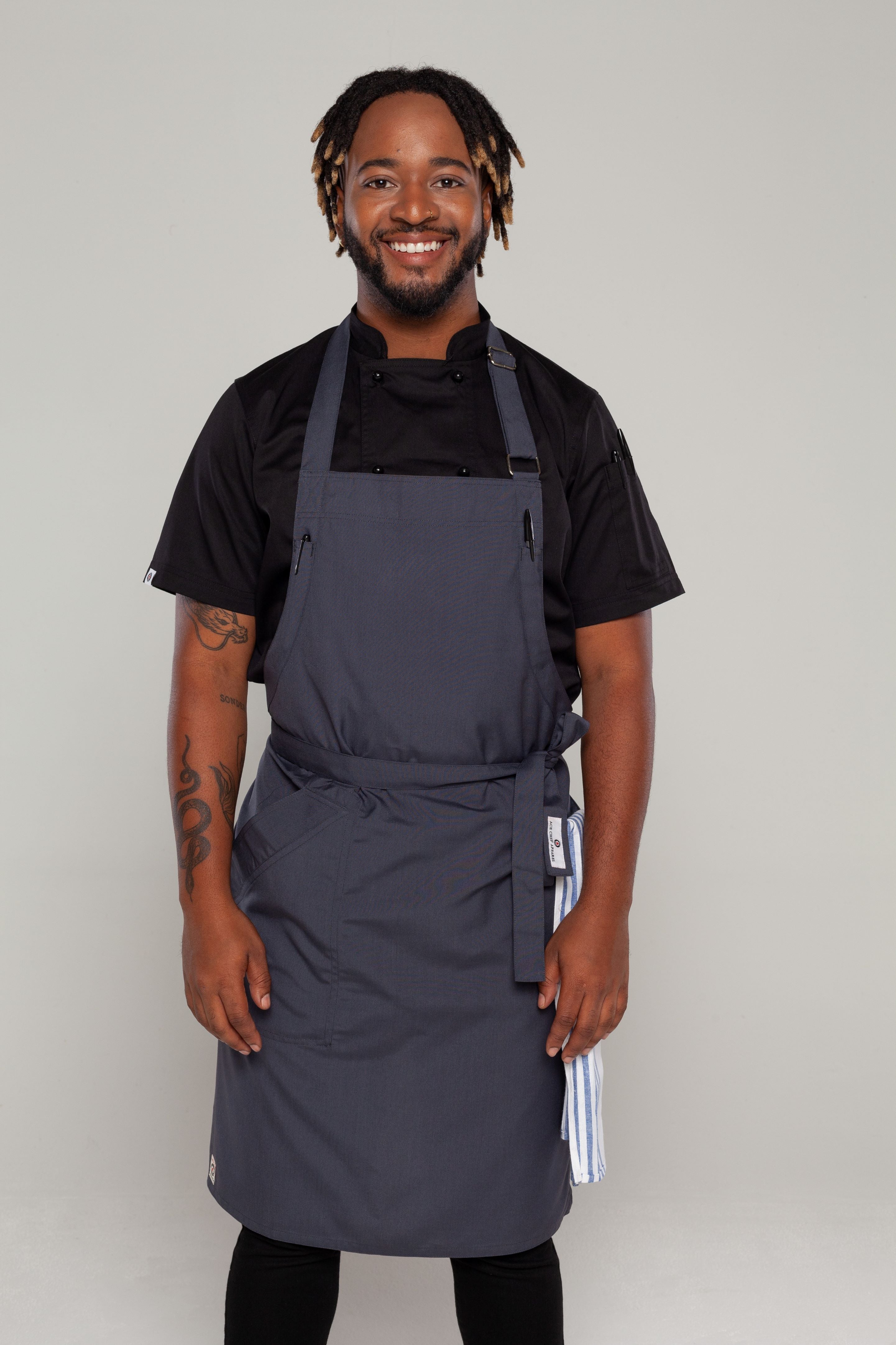 Niche Lead grey bib chef apron | Chef bib aprons | Ace Chef Apparel ...